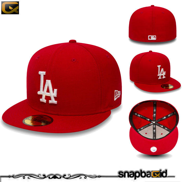 Jual Topi LA Doodgers Red White Fitted Build Up MLB Baseball Import ...