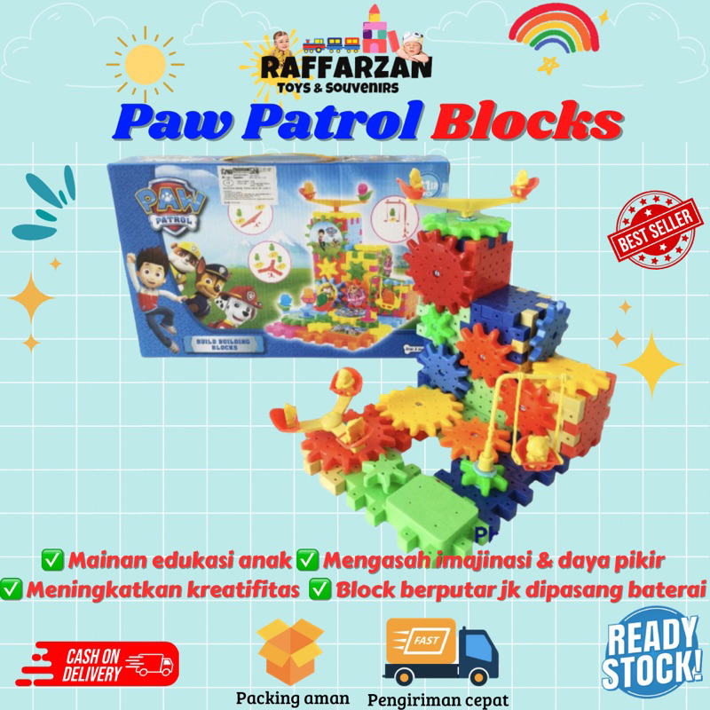 Jual Mainan Anak Edukasi Paw Patrol Block Building Block Mainan Susun ...