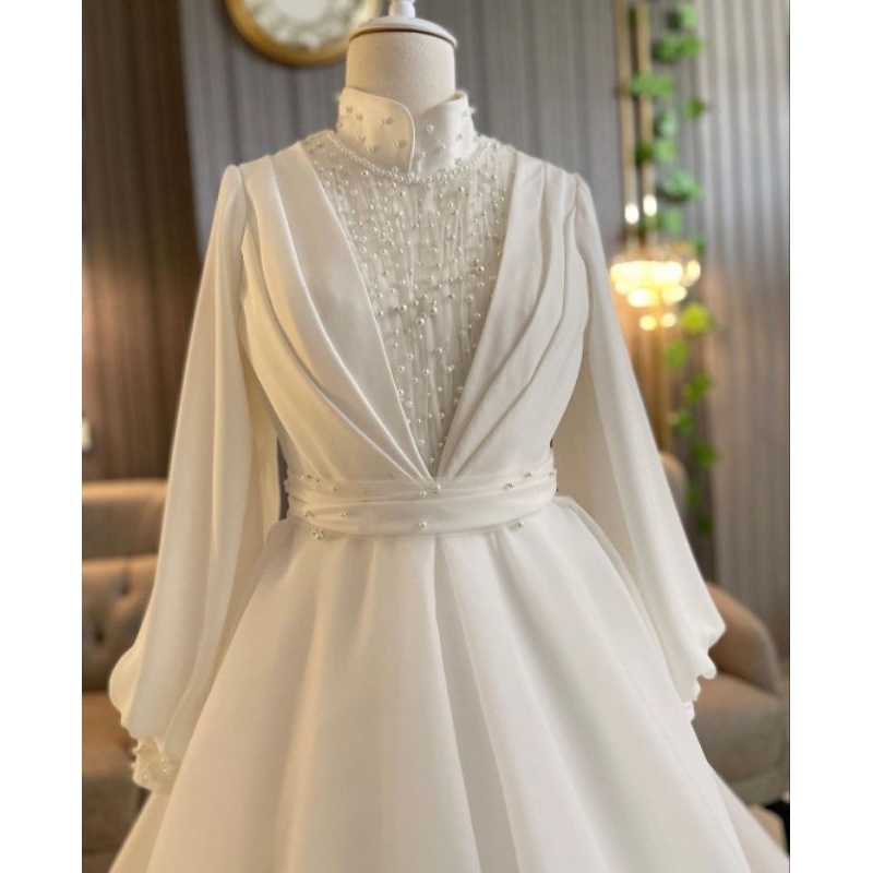 Jual GAUN AKAD NIKAH PUTIH/ WEDDING DRESS / GAUN AKAD NIKAH / GAUN ...