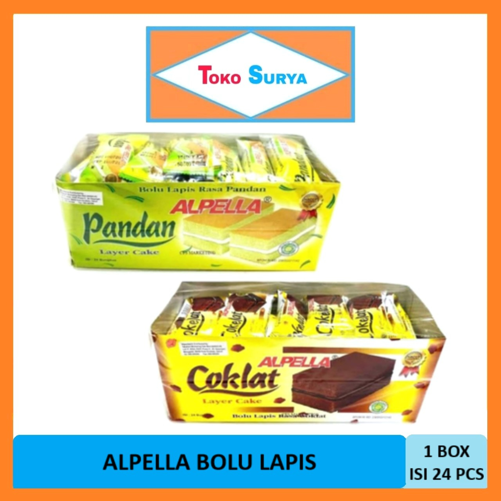 Jual Alpella Pandan/Coklat Bolu Lapis 24 x 8Gr | Shopee Indonesia
