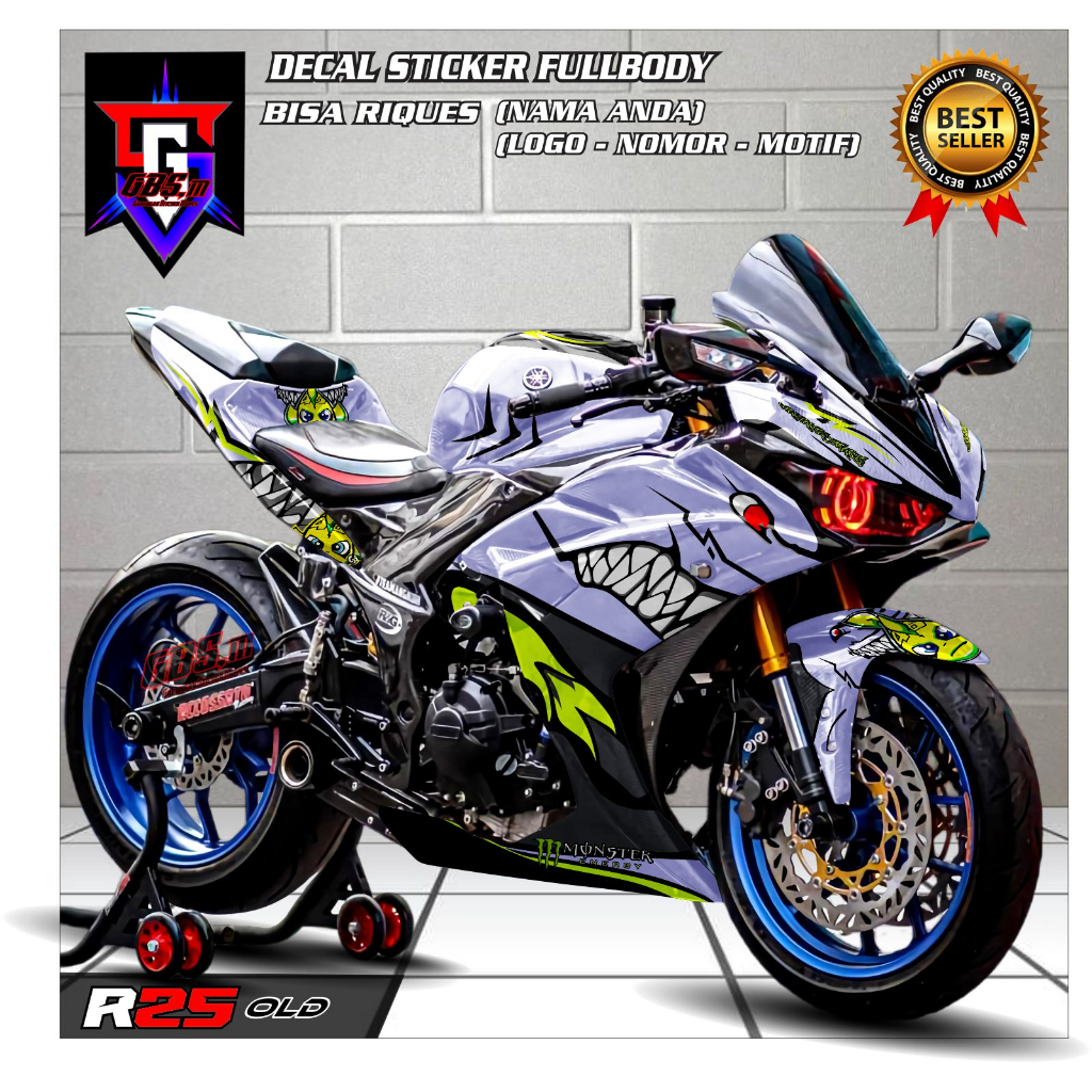 Jual DECAL STIKER R25 OLD GLOSSY MENGKILAP STICKER MOTOR R25 - FULL ...