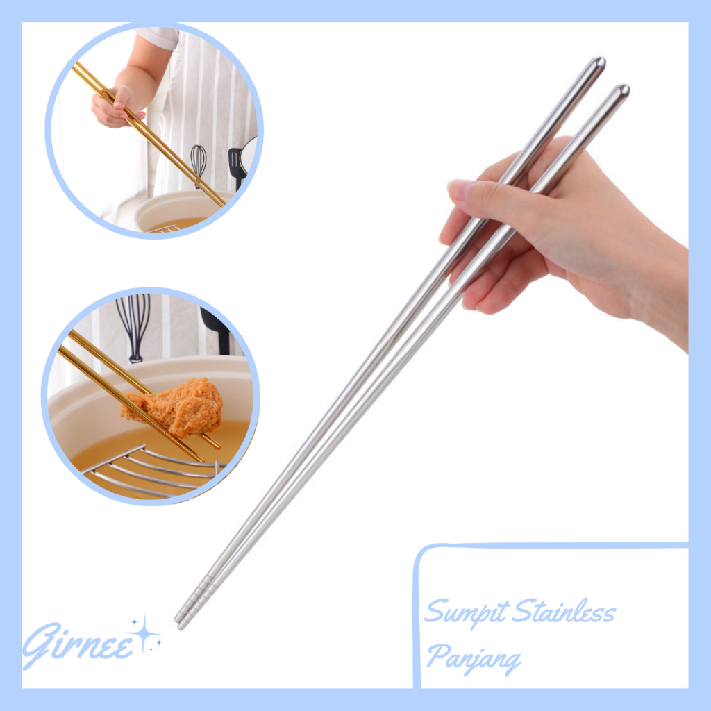 Jual Sumpit Stainless Anti Karat/Alat Makan Sumpit/Sumpit Panjang ...