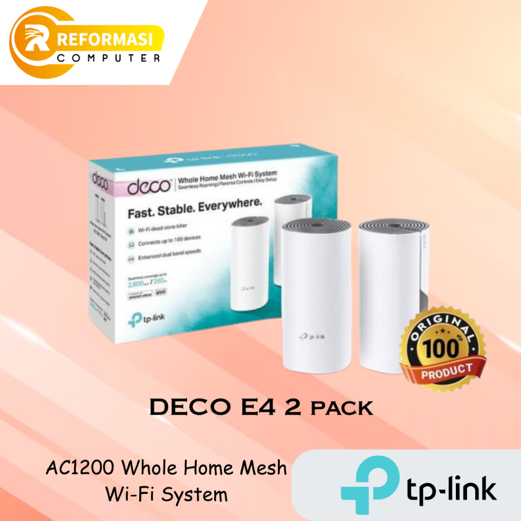 Jual TP-Link Deco E4 - 2 Pack AC1200 Whole Home Mesh Wi-Fi System ...