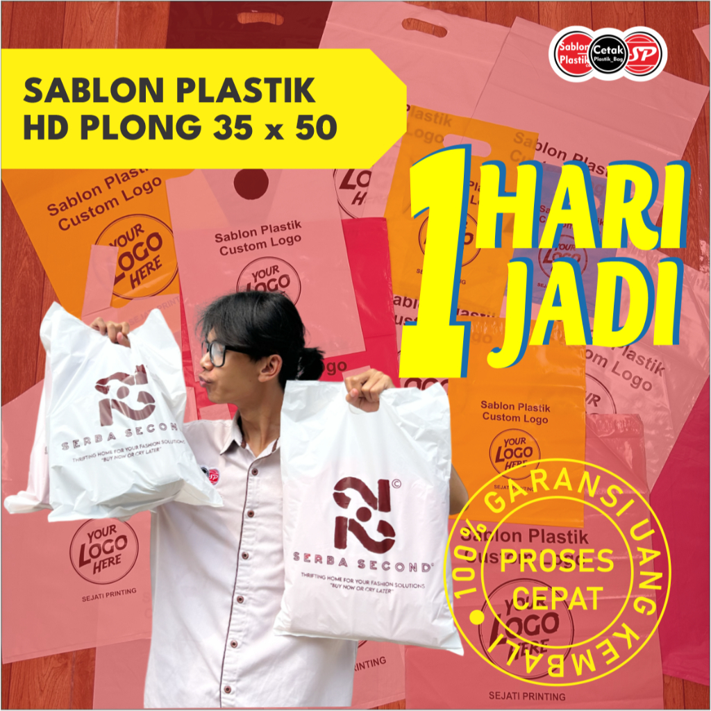 Jual Plastik Sablon Plong HD ukuran 35x50 FREE DESIGN bisa COD | Shopee ...