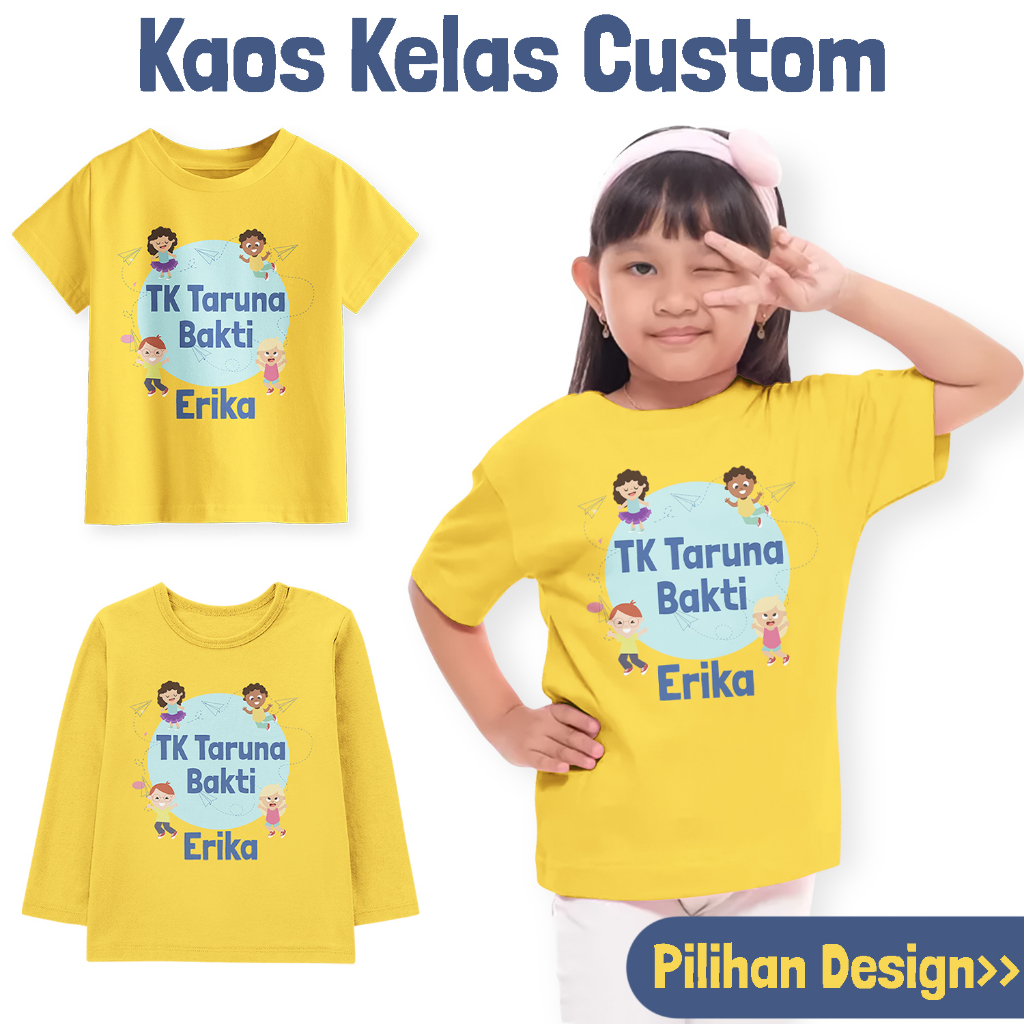 Jual Kaos Custom Karakter Sekolah Lucu Dan Menarik Desain Karakter Bisa Pilih Sendiri Anak dan ...