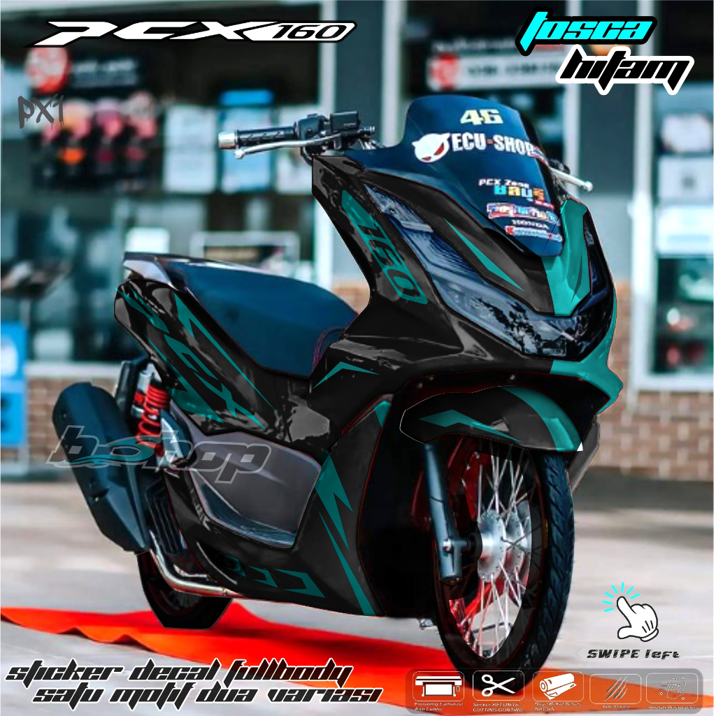 Jual Decal sticker Honda pcx 160 / pcx 150 motif vasiasi 2 warna keren ...