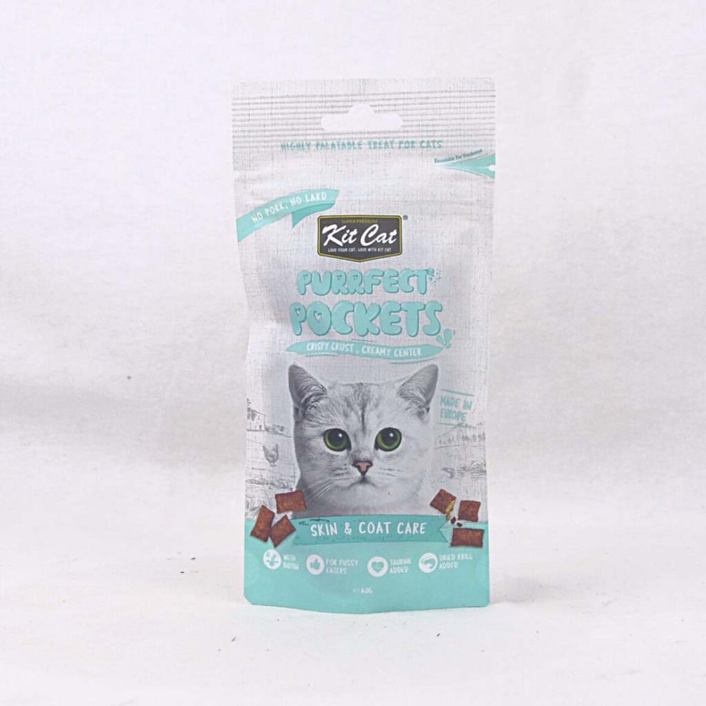Jual KITCAT Snack Kucing Purrfect Pockets Skin and Coat Care 60gr ...