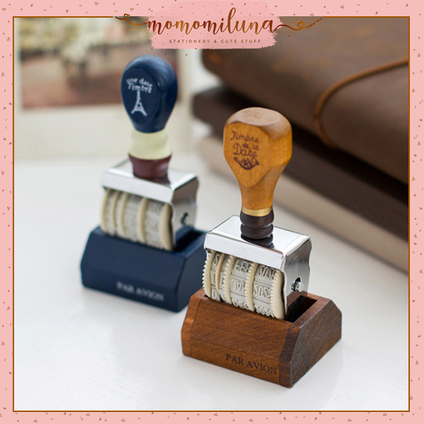 Jual Retro date stamp vintage wooden aesthetic stempel tanggal bulan ...