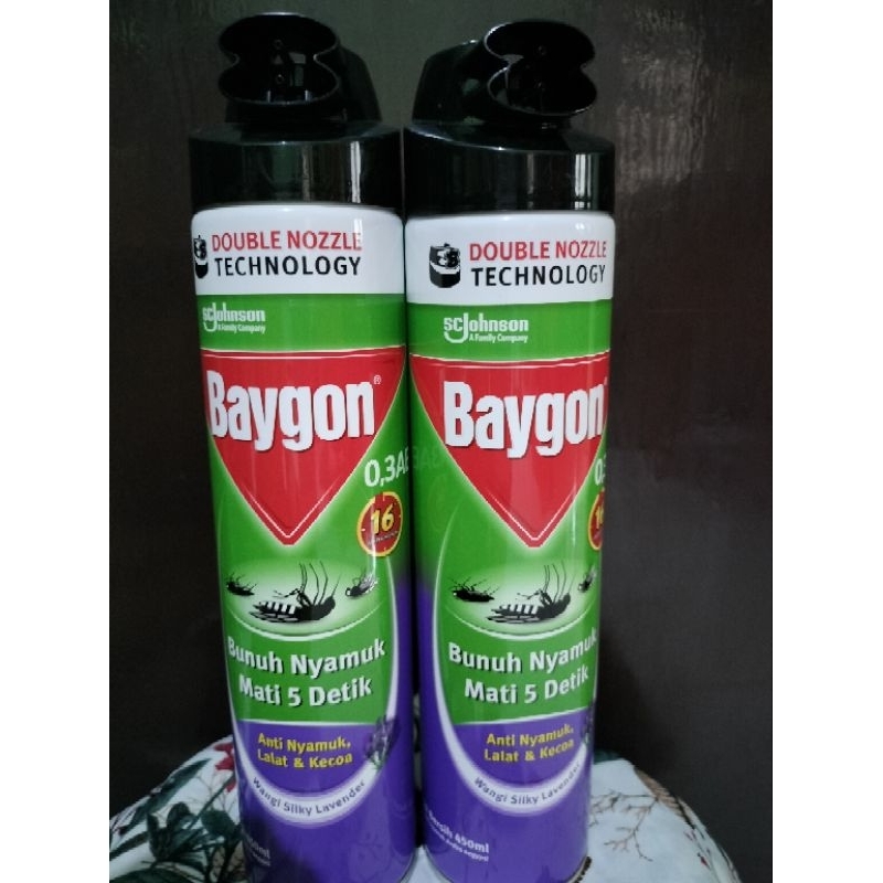 Jual Baygon Aerosol Spray Wangi Silky Lavender 450ml | Shopee Indonesia