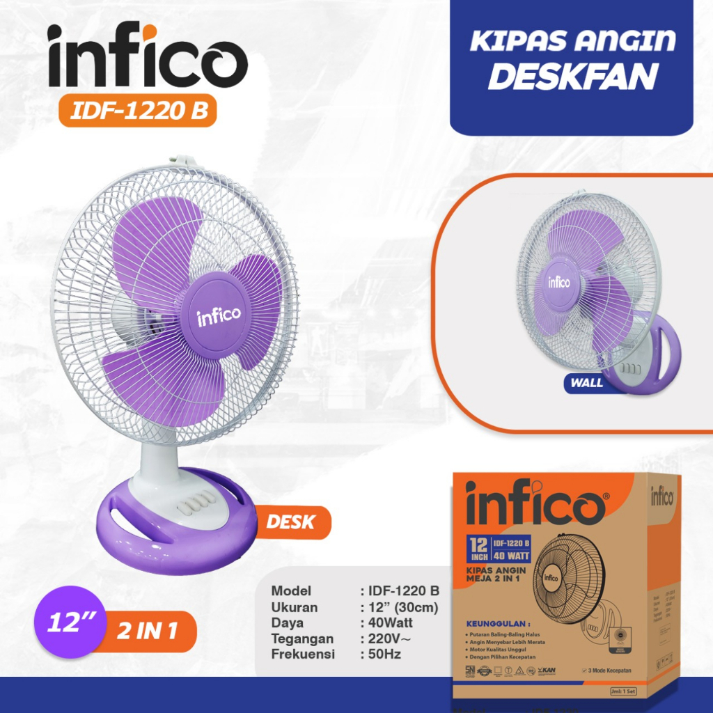 Jual DESK FAN WALL FAN INFICO 12 INCH 1220 B / DESK WALL FAN / KIPAS ...