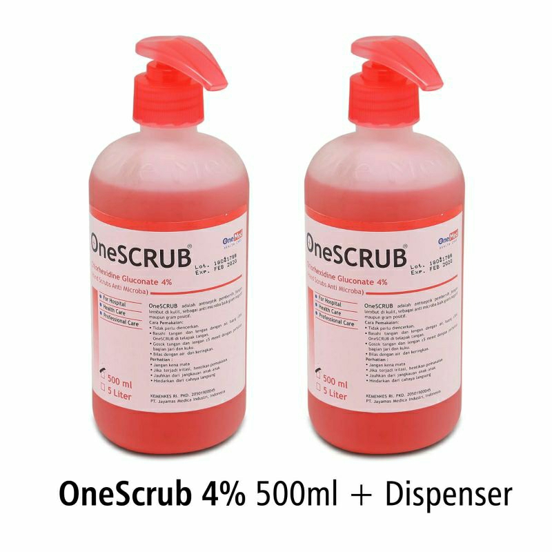 Jual One Scrub 4 persen Hand scrub 500ml + Dispenser | Shopee Indonesia