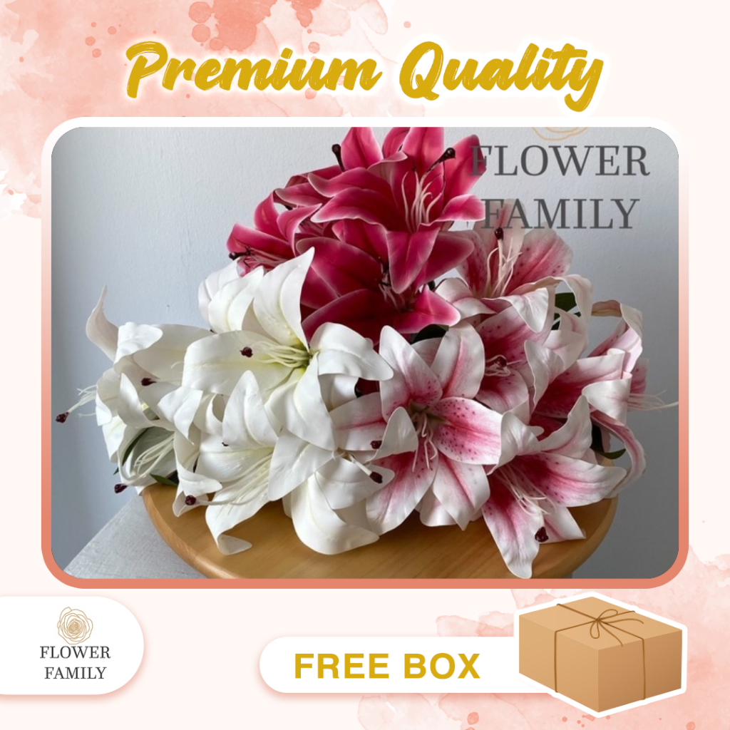 Jual Flower Family - [7 Cabang] Lily Latex Artificial / Bunga Palsu ...