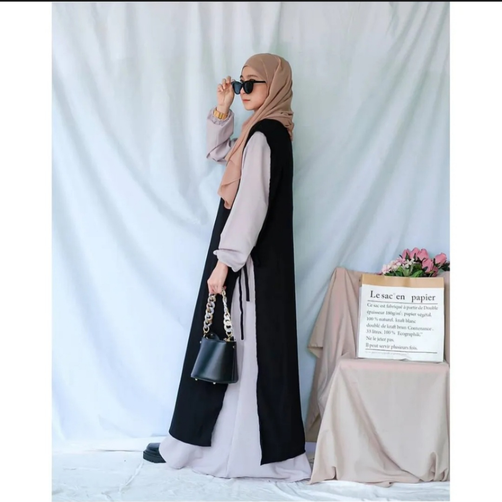 Jual Outer long Vest Sojin outer luaran Outer polos Outer kondangan ...