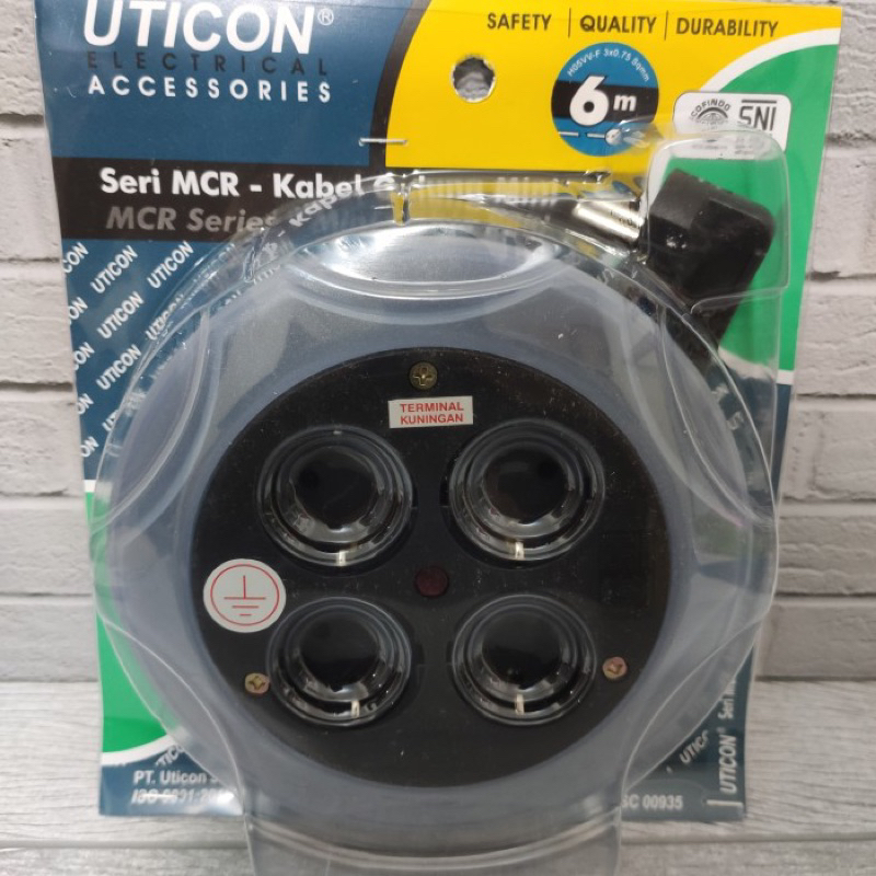 Jual UTICON MCR-2806 Kabel Roll Mini 6M 6 Meter Stop Kontak 4 lubang ...