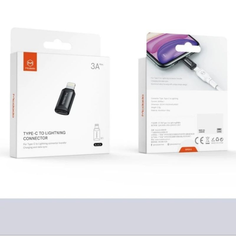 Jual MCDODO OT-7680 Konektor Adapter Converter Type C female To Lightning iPhone Male Fast ...