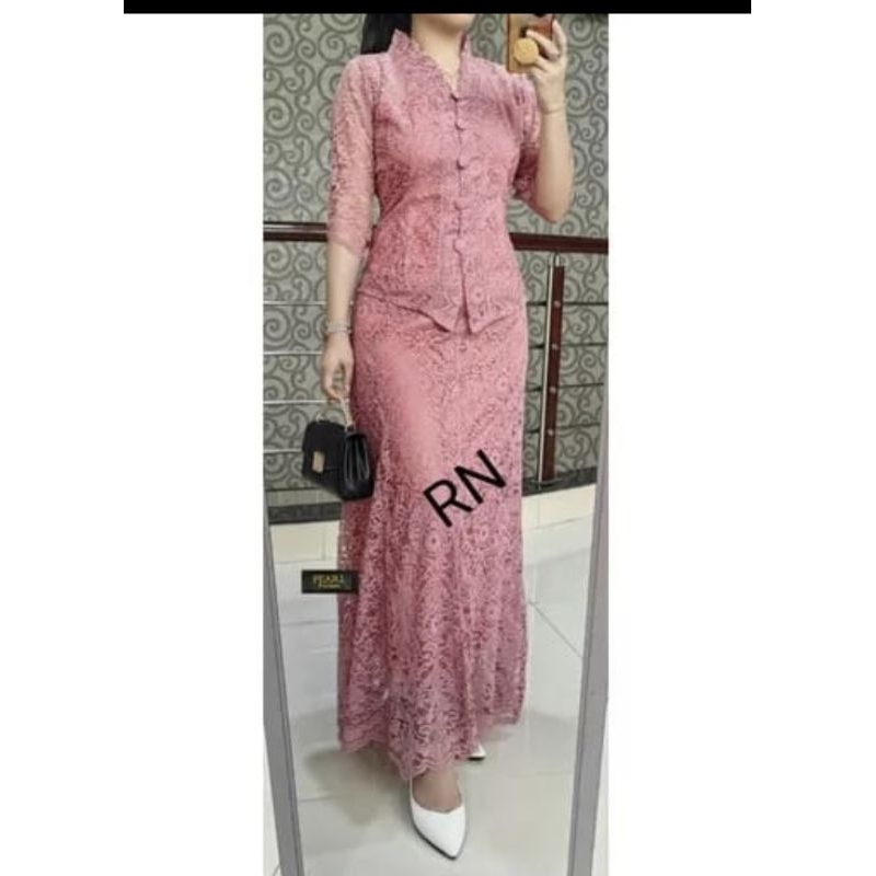 Jual Setelan rok panjang wanita bahan brokat halus ukuran L,xl,xxl ...