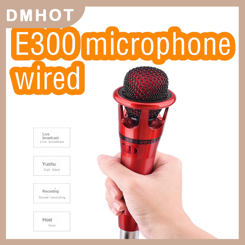 Jual E300 sound card microphone wired mobile phone live broadcast sound ...