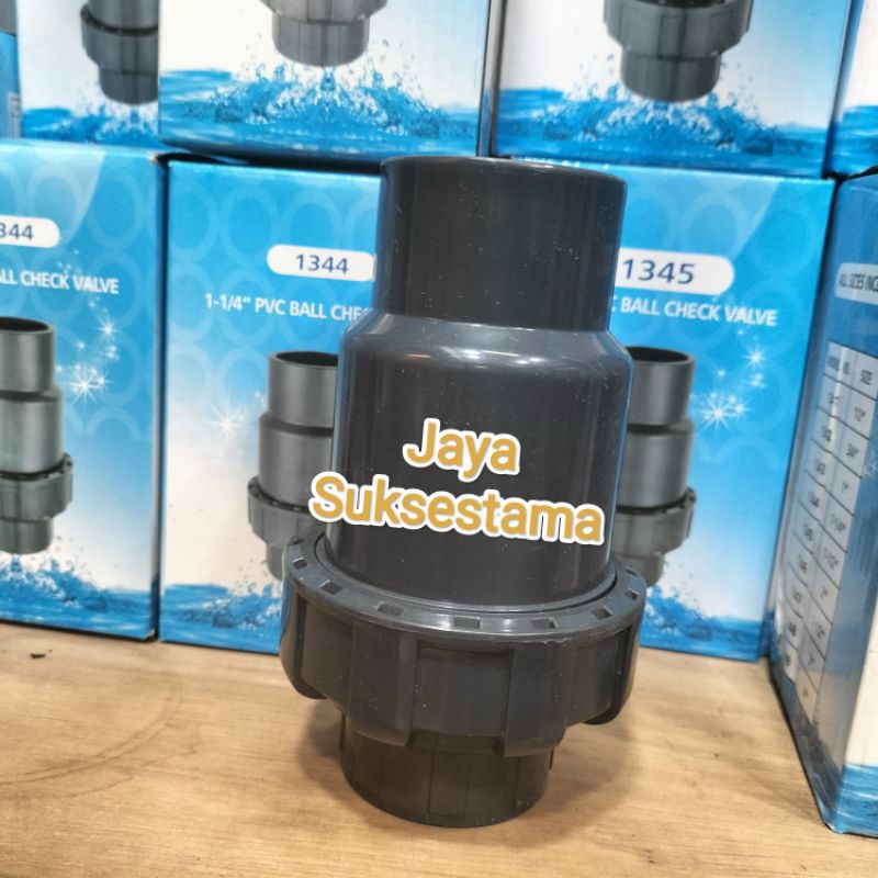 Jual Ball Check Valve PVC 2" inch Single - Ball Check True Union Single ...