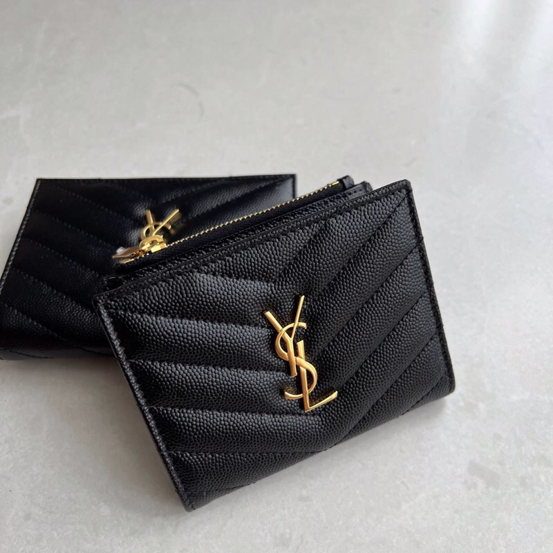 Jual DOMPET BRANDED WANITA ORIGINAL - YSL monogram zipped card case ...