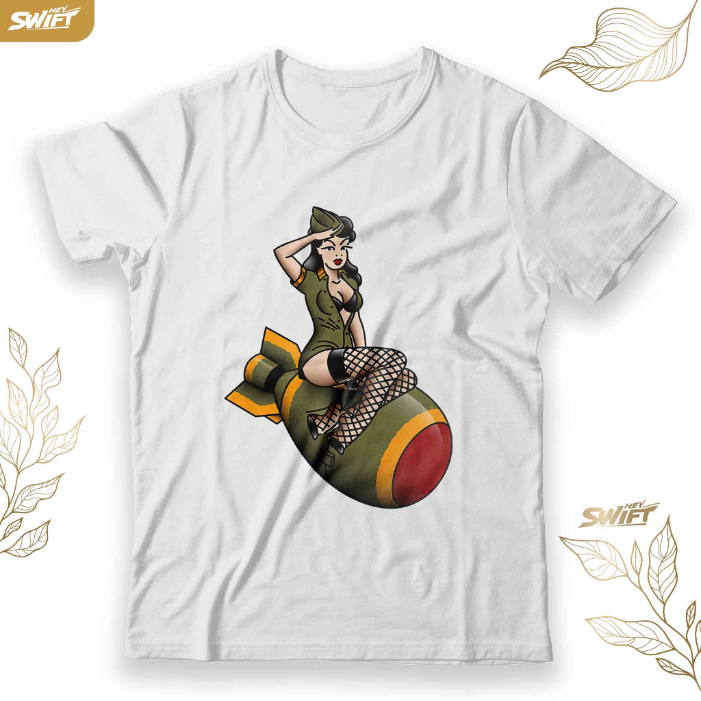 Jual KAOS American Traditional Patriotic Atomic Bomb Belle Pin-up Girl ...