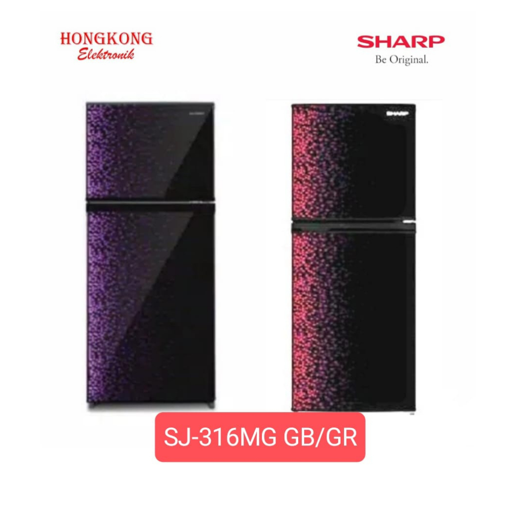 Jual SHARP KULKAS 2 PINTU SHINE MAGNEGLASS 256 LITER SJ-316MG-GB/GR ...