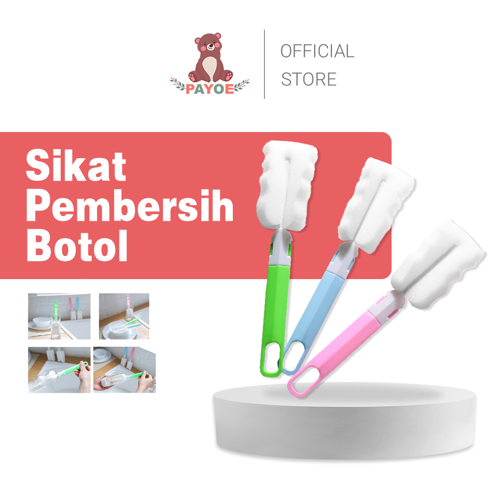 Jual PAYOE Sikat botol sponge bottle brush/bottle cleaner spons ...