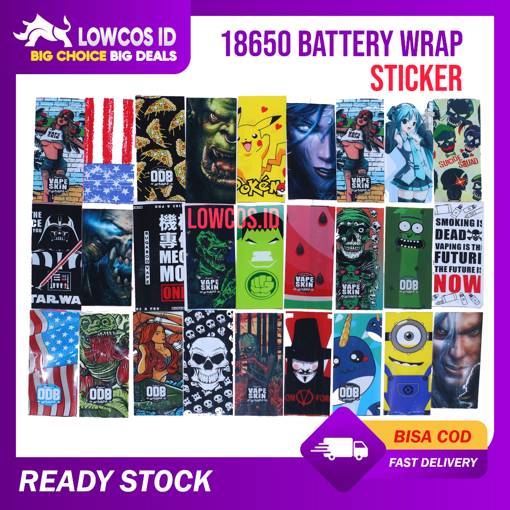 Jual Battery Wrap Sleeve PVC Plastik Cover Baterai Batere Batre 18650 ...