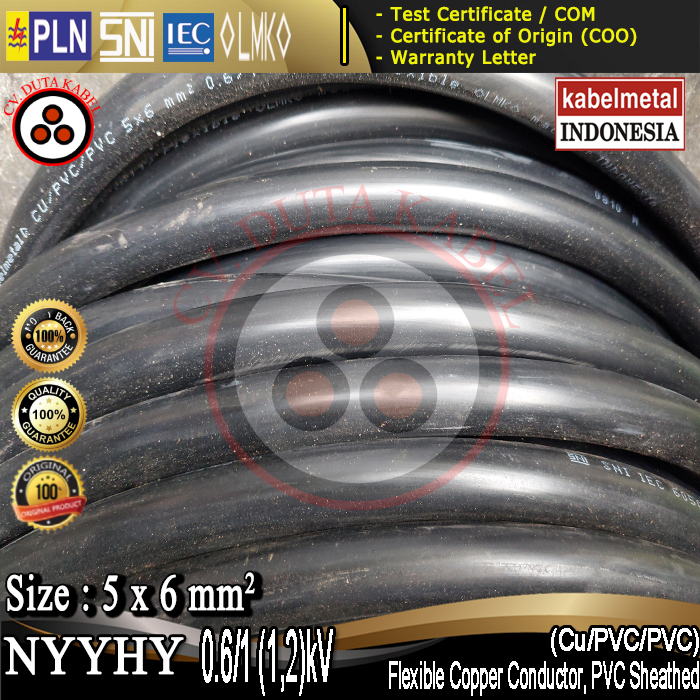 Jual Kabel NYYHY 5x6 mm2 SUPREME KABELMETAL (KMI) /NYMHY H05VVF/5x6mm2 ...