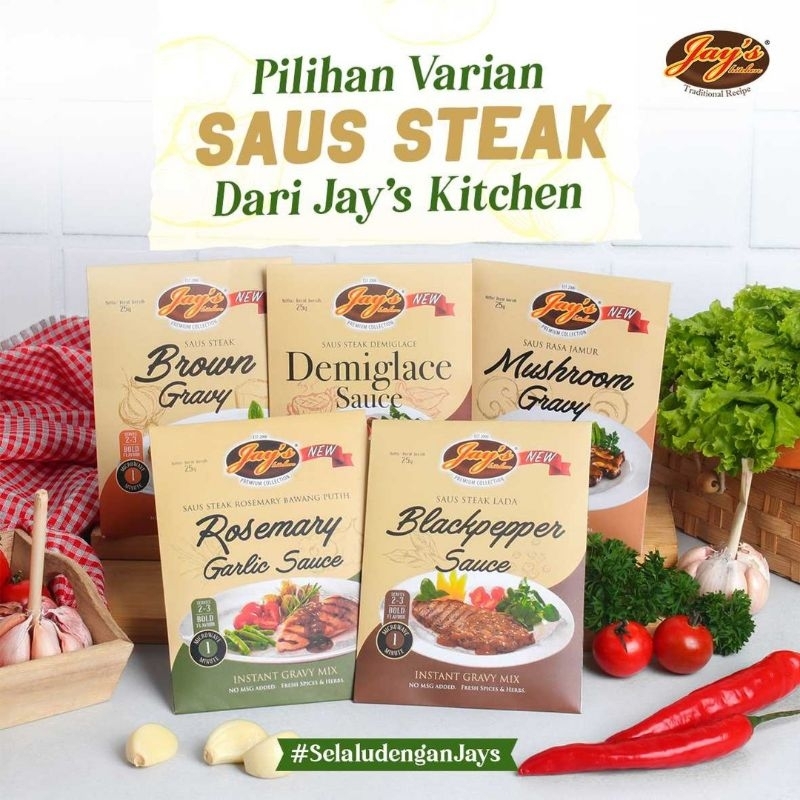Jual [25gr] JAY'S Saus Steak - Mushroom Gravy | Brown Gravy | Demiglace ...