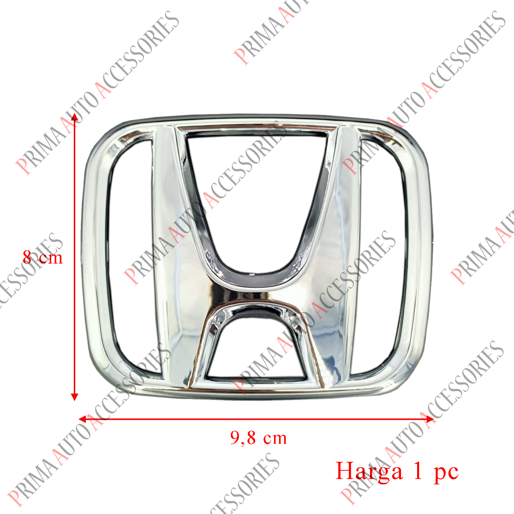 Jual Emblem Mobil Logo Honda H ukuran 9,8 cm X 8 cm Chrome | Shopee ...