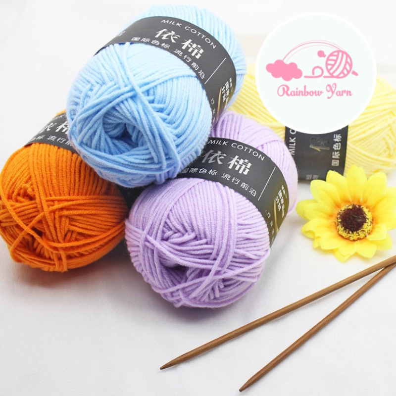 Jual 51-86 BENANG RAJUT KATUN SUSU 4 PLY / MILK COTTON YARN 4 PLY ...