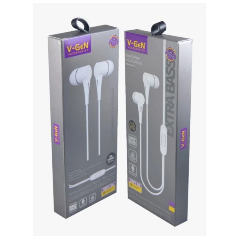 Jual Handsfree V-GEN Vgen VEP1-06 Wired Earphone Headset Original Extra ...