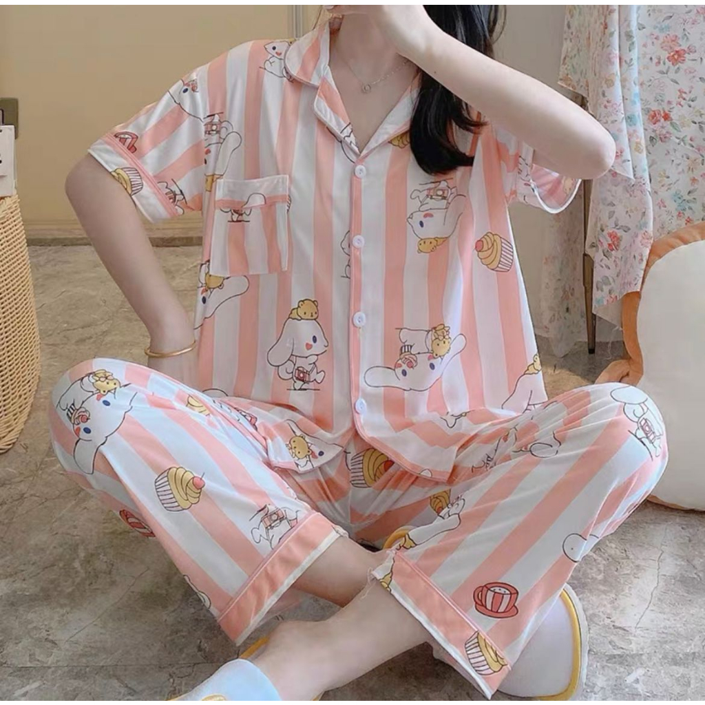 Jual PIYAMA CINNAMOROLL MELODY KUROMI HELLO KITTY POMPOMPURIN POCHACCO ...