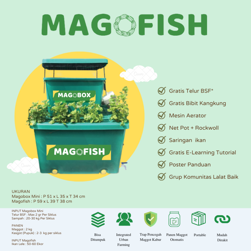 Jual Magofish Box Pelihara Maggot BSF dan Ikan Lele Budikdamber Box ...
