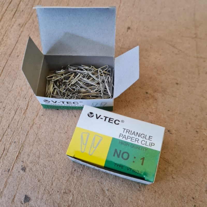 Jual V-TEC Triangle Paper Clip Original No. 1 (VT-6031) | per pak ...