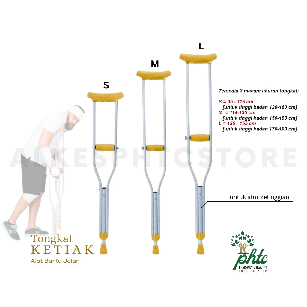 Jual Tongkat Ketiak l Tongkat Bantu Jalan Onehealth - Satuan 1 Pcs l ...