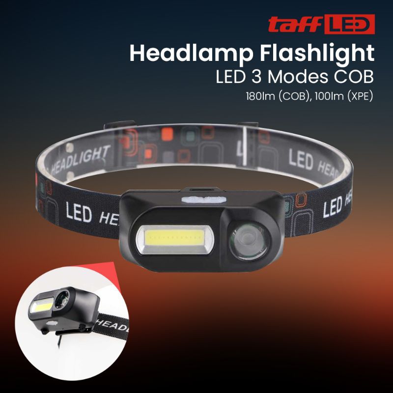 Jual Taffled Senter Kepala Headlamp Flashlight Headlight LED 3 Modes ...