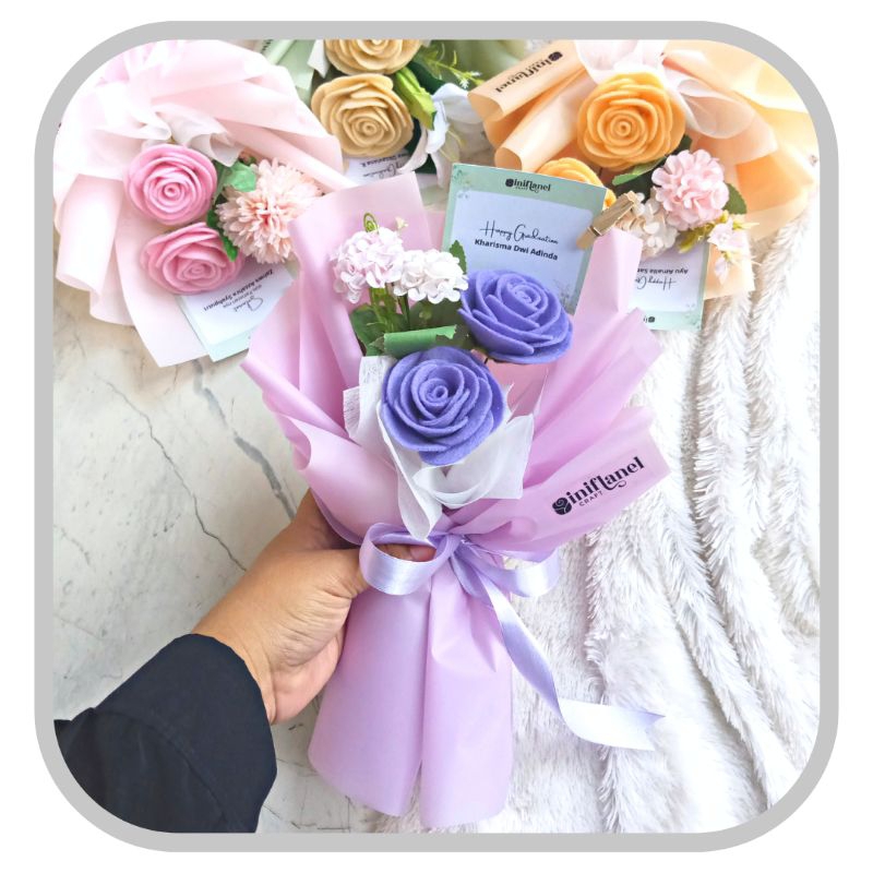 Jual (READY) Buket Bunga Mawar Flanel XS Buket Lamaran Wisuda | Shopee ...