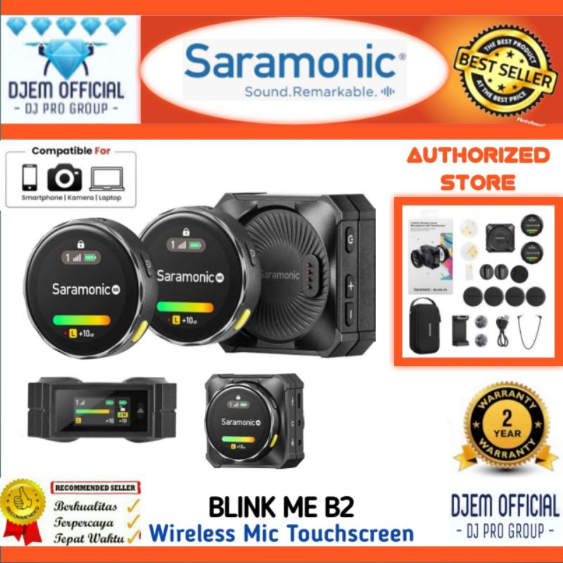 Jual SARAMONIC Blink Me B2 Dual Wireless Smart Microphone Saramonic BlinkMe B2 Wireless Mic with ...