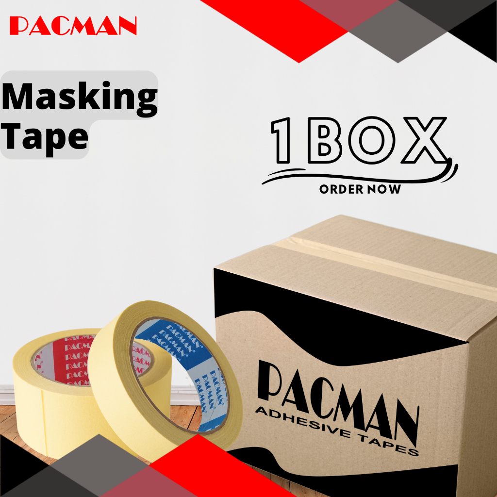 Jual Masking tape kuning 1 karton/box/kardus merk pacman original 100% ...
