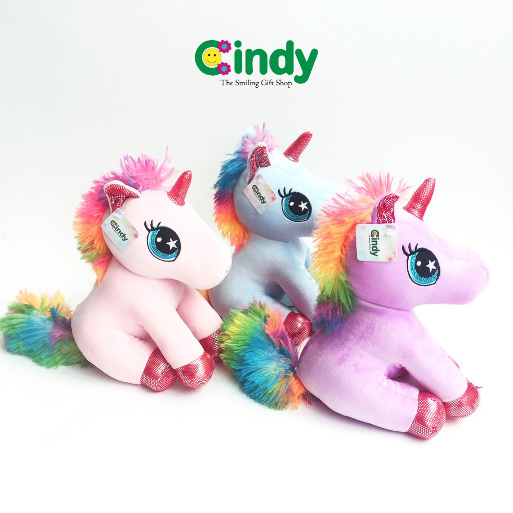 Jual CINDY Sit Unicorn Rainbow Plush Toys - Boneka Unicorn Duduk Ekor ...