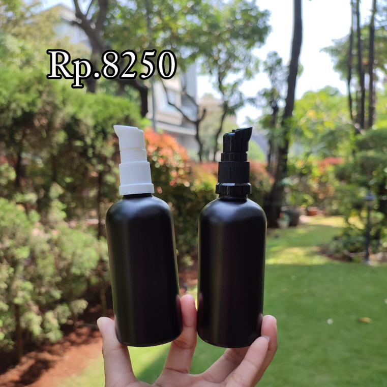 Jual Botol Hitam Doff 100ml Skincare Botol Pump Botol kemasan makeup ...