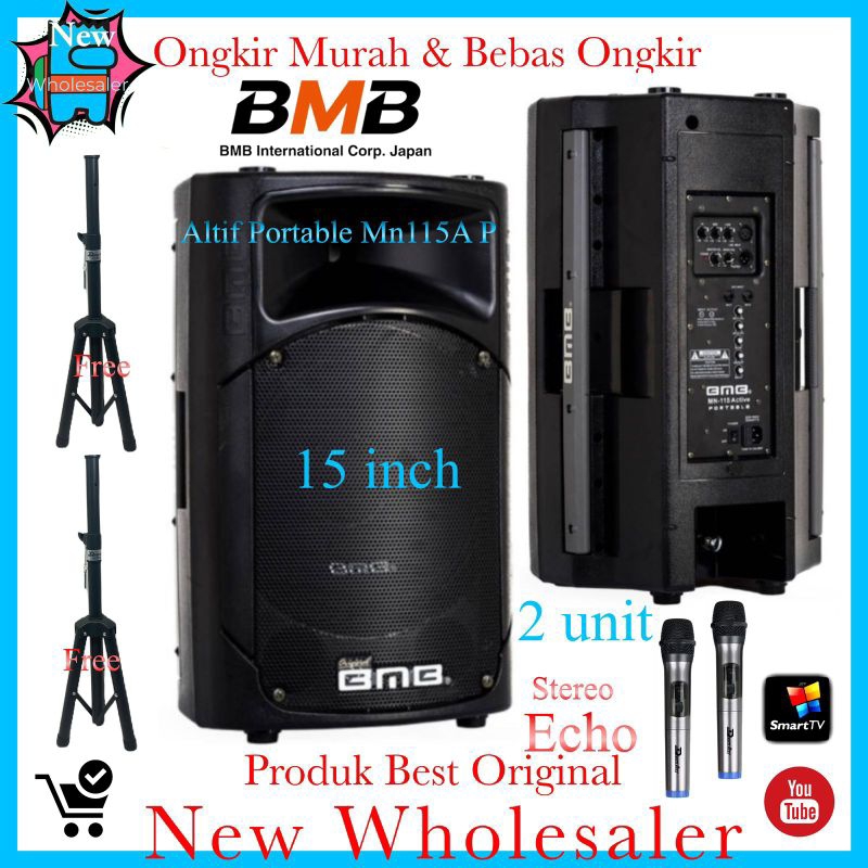 Jual Speaker Sound BMB Mn115A series portable Echo Mic 15 inch 2 unit Resmi Garansi | Shopee ...