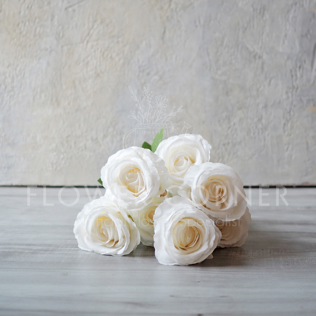 Jual Bunga Artificial Blooming Rose 7 Kuntum Mawar Baby Breath (B22196 ...