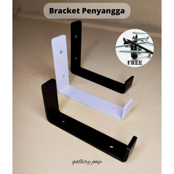 Jual Besi ambalan rak dinding rak melayang besi brecket | Shopee Indonesia