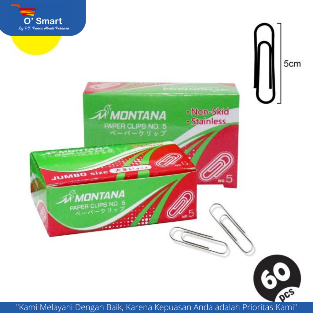 Jual MONTANA Trigonal Clip / Paper Clip / Penjepit Kertas No.5 | Shopee ...