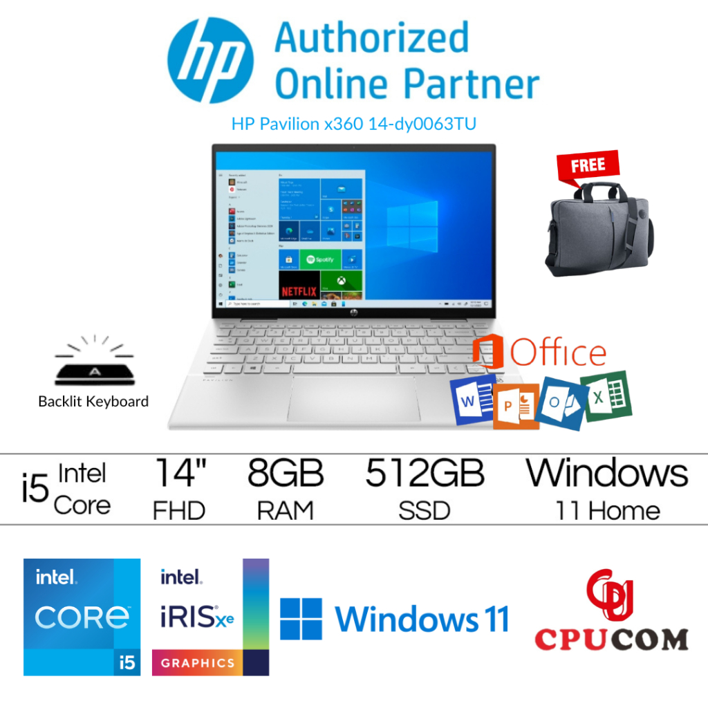 Jual HP - Pavilion x360 14-dy0063TU/dy0064TU i5-1135G7 512GB SSD 8GB ...