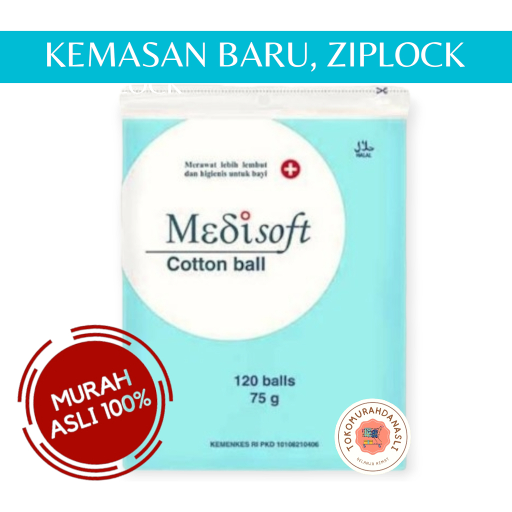 Jual MEDISOFT KAPAS BULAT | MEDISOFT COTTON BALL 120 BALLS | KEMASAN ...