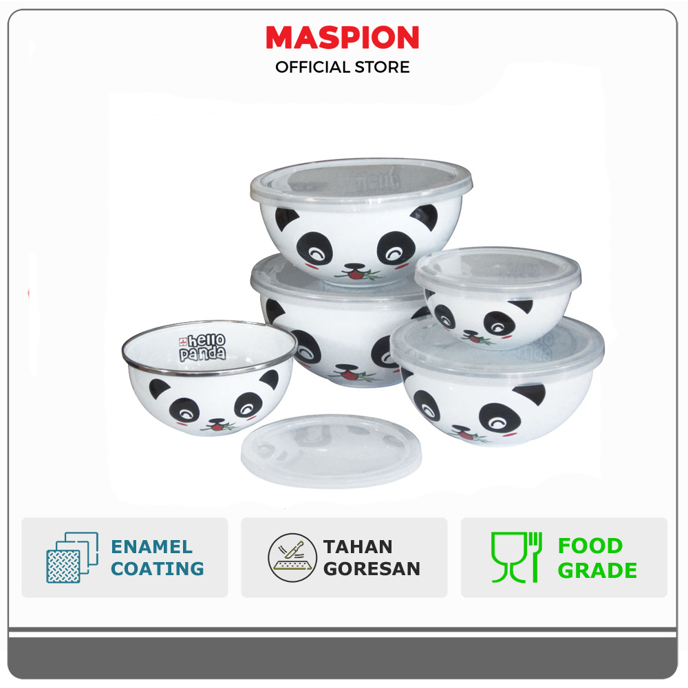Jual Maspion Panda Tempat Makan Enamel Magic Bowl Hello Panda Set ...