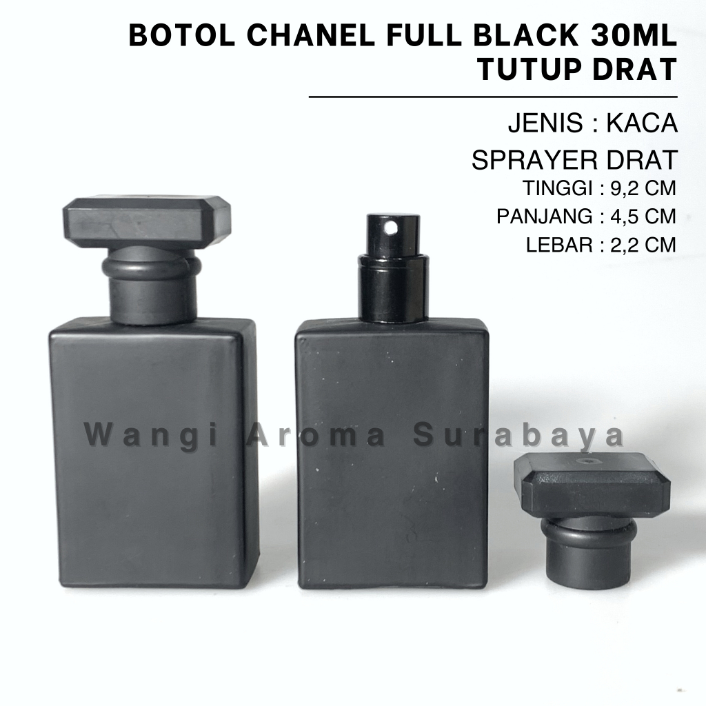 Jual Botol Parfum Chanel 30ML Full Black Spray Drat - Botol Parfum ...